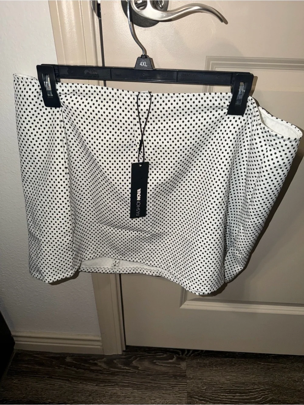 Fashion Nova | Skirts | Fashion Nova White Mini Skirt With Black Polka ...